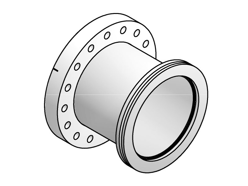 CF Flange to ISO-MF Flange Adapter