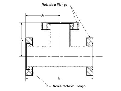 CF Flange Tee Fitting
